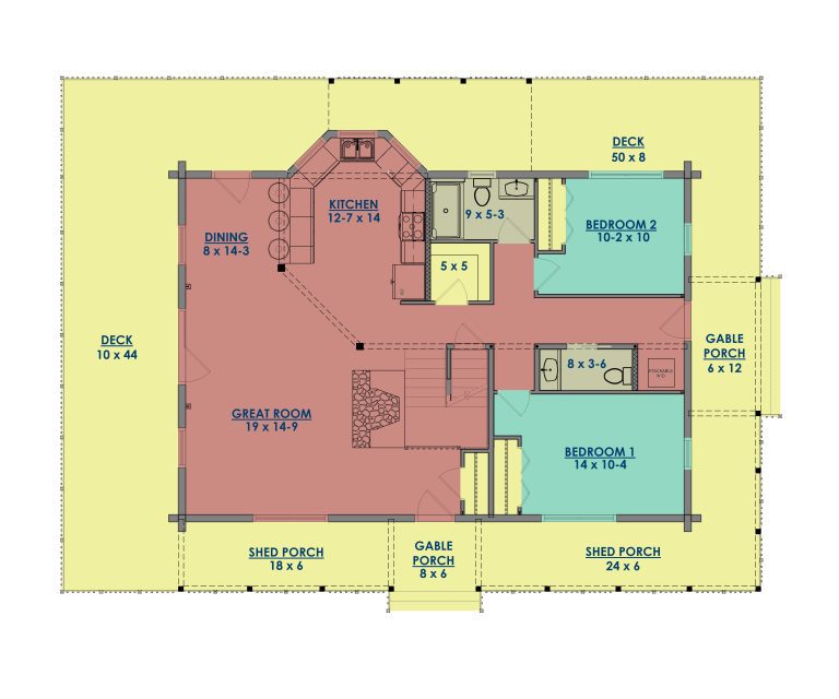 The Flat Branch Renderings - Gastineau Log Homes