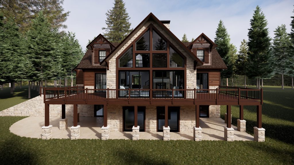 The Seven Gables (Hybrid) Renderings - Gastineau Log Homes